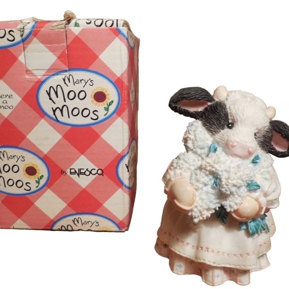 Enesco | Accents | Enesco Marys Moo Moos Girl Cow With Flowers Figurine ...